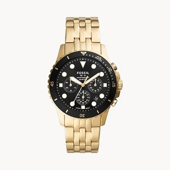 化石/Fossil FB-01 Chronograph Gold-Tone Stainless Steel Watch FS5836-小迈步海淘品牌官网