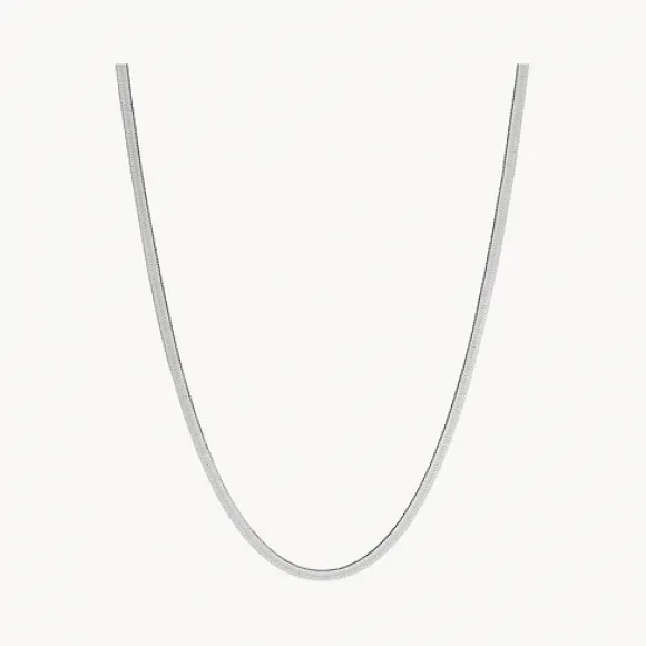 化石/Fossil Core Chains Silver-Tone Brass Chain Necklace JA7094040-小迈步海淘品牌官网
