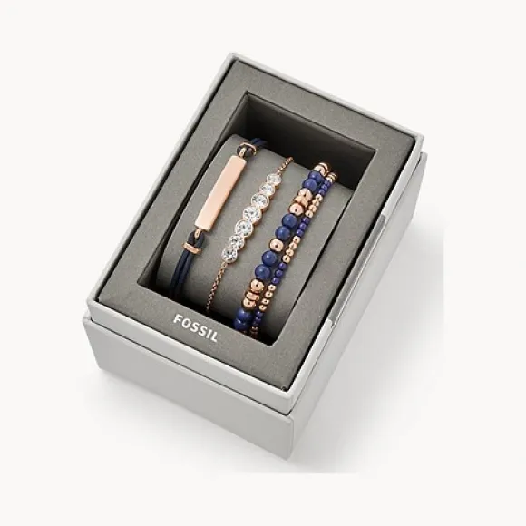 化石/Fossil Navy Steel Bracelet Gift Set JGFTSET1044-小迈步海淘品牌官网