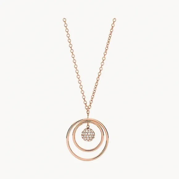 化石/Fossil Rose Gold-Tone Stainless Steel Necklace JOF00599791-小迈步海淘品牌官网