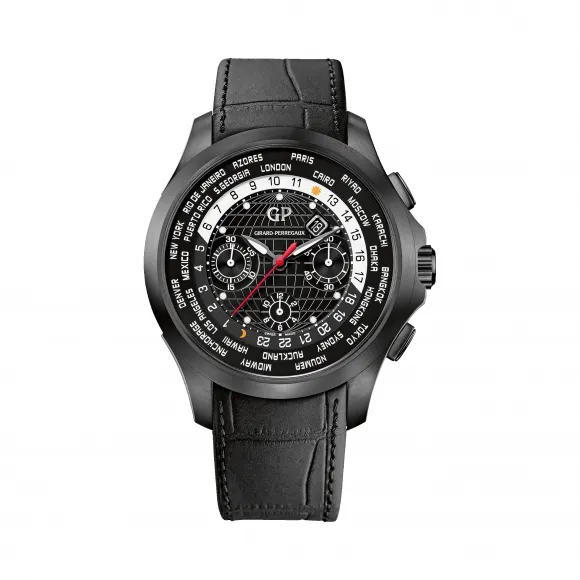 芝柏/Girard-Perregaux Traveller 旅行家系列 44.00 毫米 鈦金 男表 49700-21-631-BB6C-小 ...