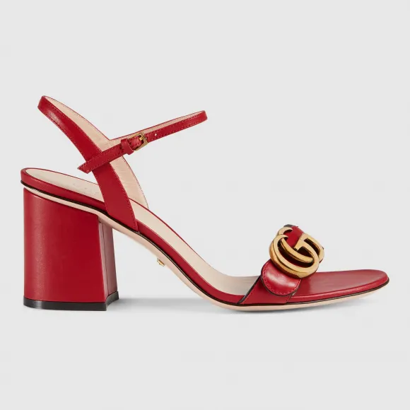 古驰/Gucci 皮革中跟凉鞋 453379 A3N00 6433-小迈步海淘品牌官网