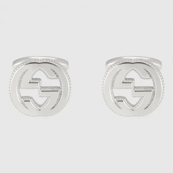 古驰/Gucci Interlocking G纯银袖扣 499010 J8400 8106-小迈步海淘品牌官网