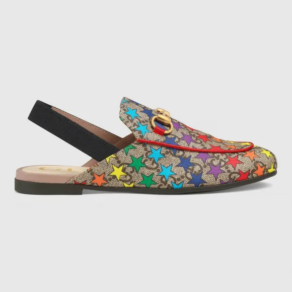 古驰/Gucci Princetown系列儿童GG彩虹星星拖鞋 503893 95320 8970-小迈步海淘品牌官网