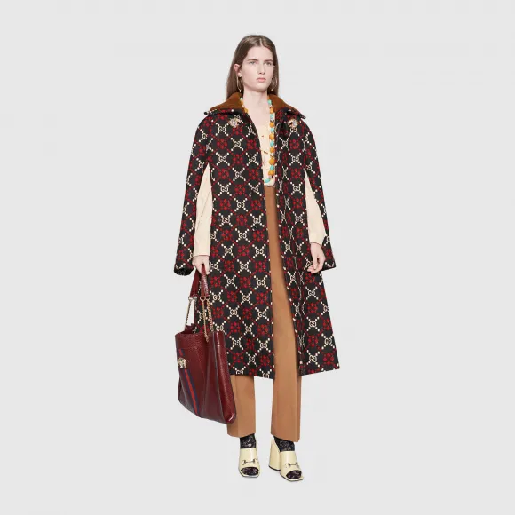 古驰/Gucci GG菱形羊毛斗篷大衣 542933_Z507M_1223-小迈步海淘品牌官网
