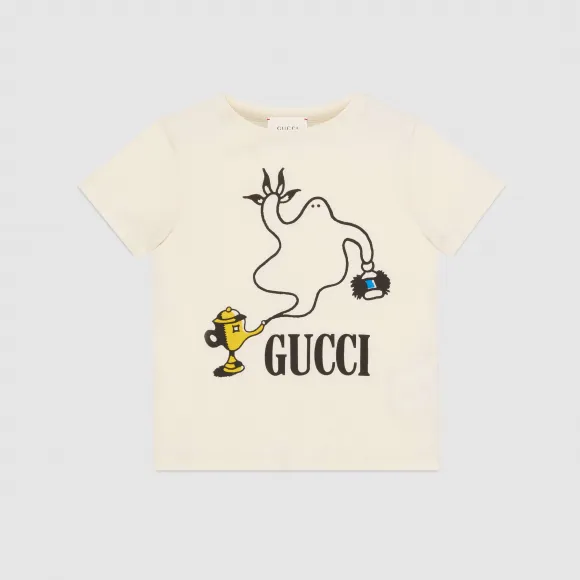 古驰/Gucci 儿童Elliot Snowman印花棉质T恤 547559_XJB43_9756-小迈步海淘品牌官网