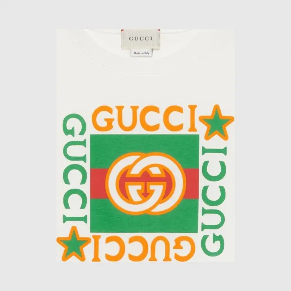 古驰/Gucci 儿童Gucci标识印花T恤 586167-XJCPU-9061-小迈步海淘品牌官网