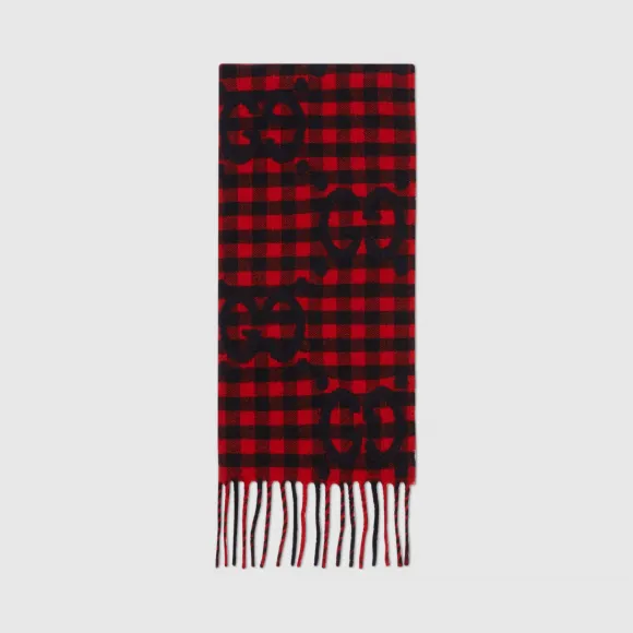 古驰/Gucci 双G提花羊毛围巾 644365-4G718-6468-小迈步海淘品牌官网