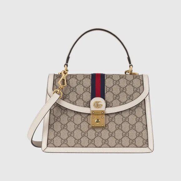 古驰/Gucci Ophidia系列小号手提包 米色GG Supreme帆布 651055-96IWX-9794-小迈步海淘品牌官网