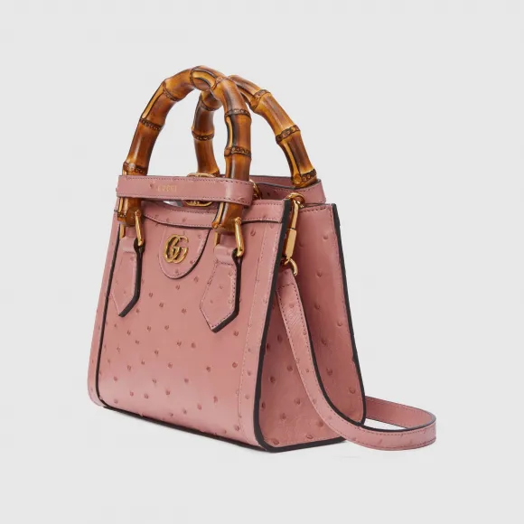 古驰/Gucci Diana 鸵鸟迷你手提包 655661-EY00T-5808 -小迈步海淘品牌官网
