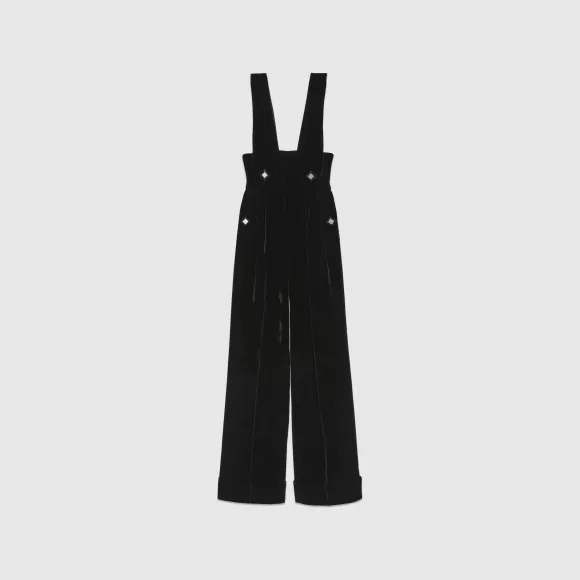 古驰/Gucci 袖口真丝粘胶连身裤 725971-ZAGN6-1000 -小迈步海淘品牌官网