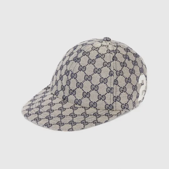 古驰/Gucci 米色和蓝色GG棉质帆布棒球帽 751400-4HA0L-4077-小迈步海淘品牌官网