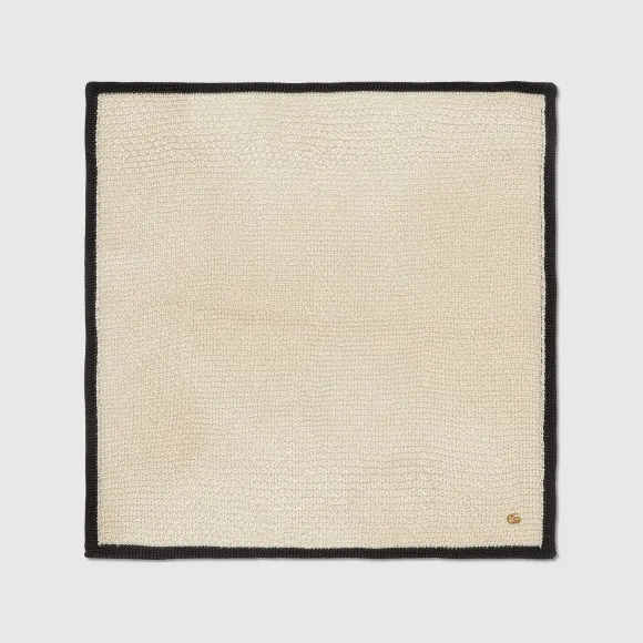 古驰/Gucci 象牙白色针织真丝口袋方巾 753498-4GABO-9260-小迈步海淘品牌官网