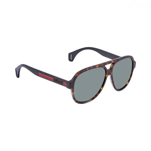 古驰/Gucci 灰绿色飞行员男士太阳镜 GG0463S00358 GG0463S-003-58-小迈步海淘品牌官网