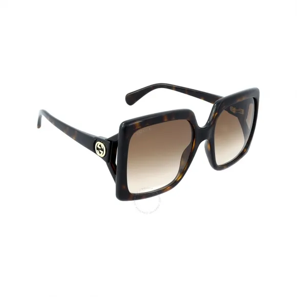 古驰/Gucci Brown Gradient Square Ladies Sunglasses GG0876S 002 60-小迈步海淘品牌官网