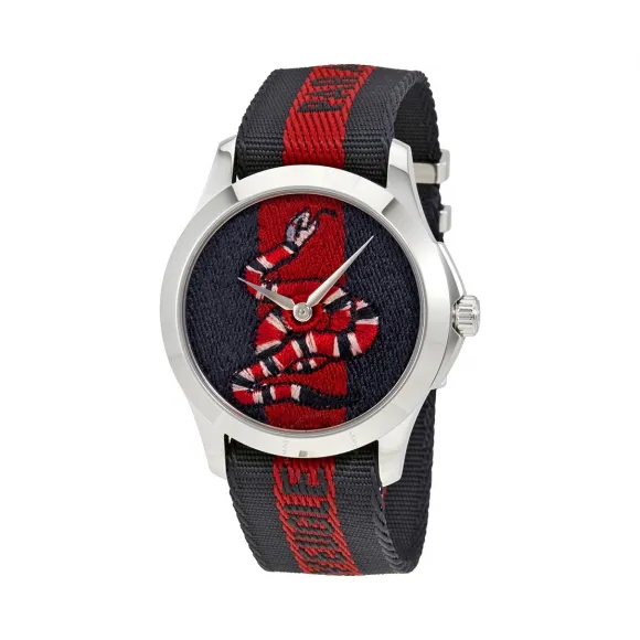 古驰/Gucci FEATURES系列 钢 石英机芯 中性表 YA126493-小迈步海淘品牌官网