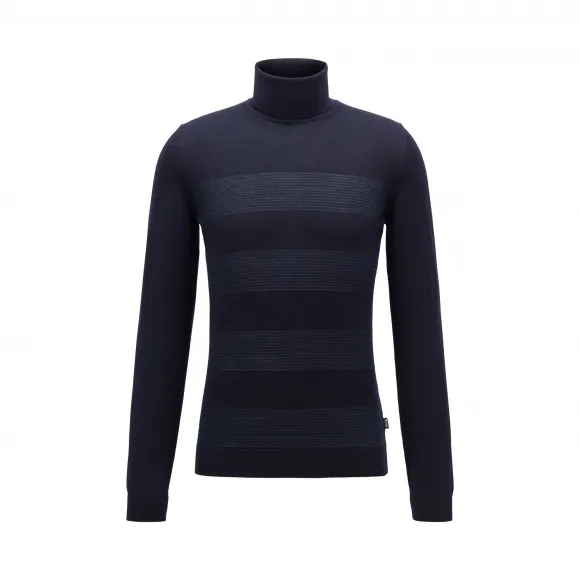 雨果博斯/Hugo Boss 男款高领修身保暖羊毛针织衫 hbas50419124402-小迈步海淘品牌官网