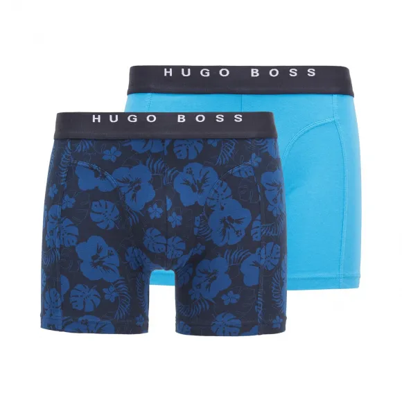 雨果博斯/Hugo Boss 徽标裤腰平角内裤两条装 hbas50430941466-小迈步海淘品牌官网