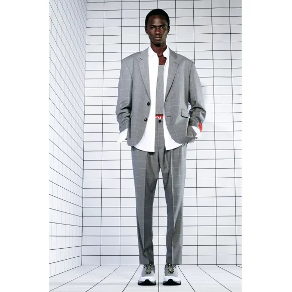 雨果博斯/Hugo Boss 男士格纹初剪羊毛超大款西装 hbas50433822082-小迈步海淘品牌官网