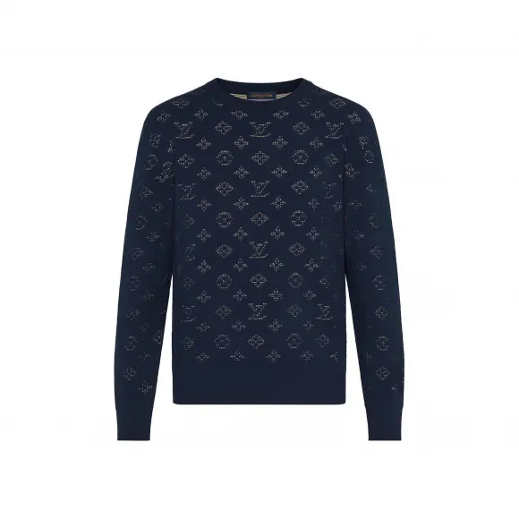 路易威登/Louis Vuitton(LV) MONOGRAM 抽针圆领衫 1A7XOW-小迈步海淘品牌官网
