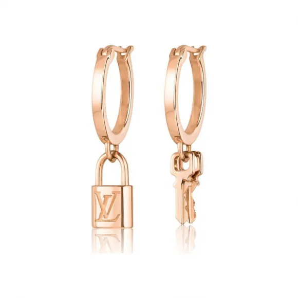 路易威登/Louis Vuitton Lockit 耳环，玫瑰金 Q96299-小迈步海淘品牌官网