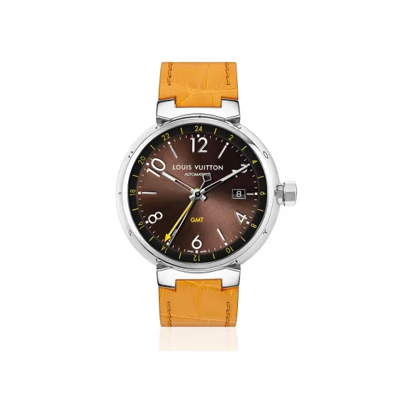 路易威登/Louis Vuitton TAMBOUR Brun GMT 腕表，41.5毫米 QAAAA2-小迈步海淘品牌官网