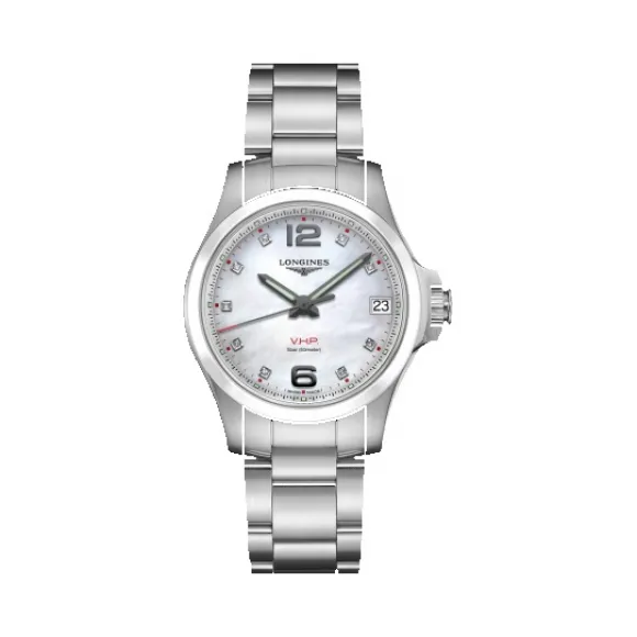 浪琴/Longines 康卡斯V.H.P. 石英机芯 精钢 陶瓷 女表 L3.319.4.87.6-小迈步海淘品牌官网