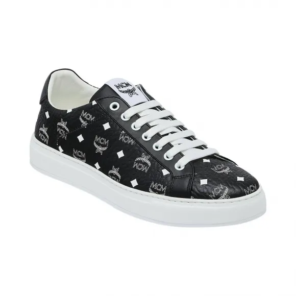 MCM Men's Low Top Sneakers in 白色 Logo Visetos MEX9SWA06BK041-小迈步海淘品牌官网