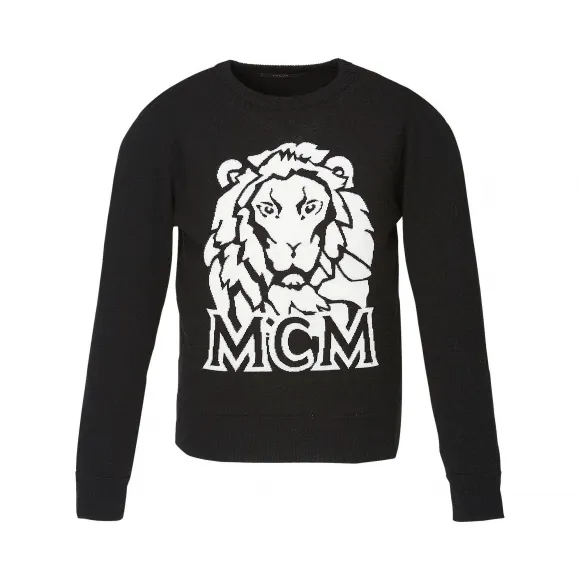 MCM Women's Munich Lion Intarsia Sweater MFA8AMM18BK00S-小迈步海淘品牌官网