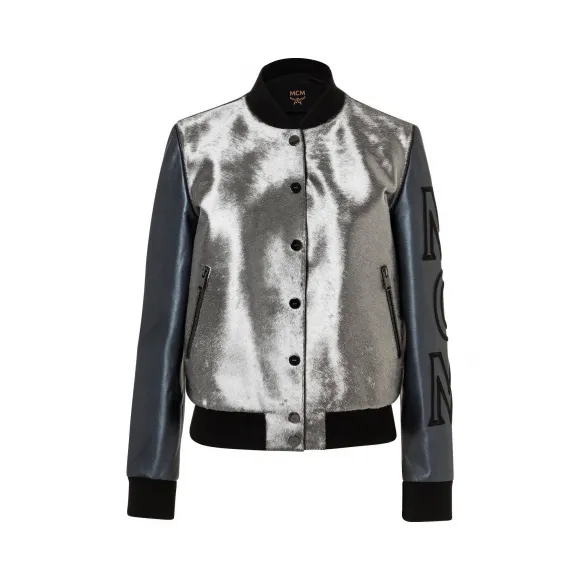 MCM Women's Haircalf Leather Bomber Jacket MFJ9SMM10SV00M-小迈步海淘品牌官网
