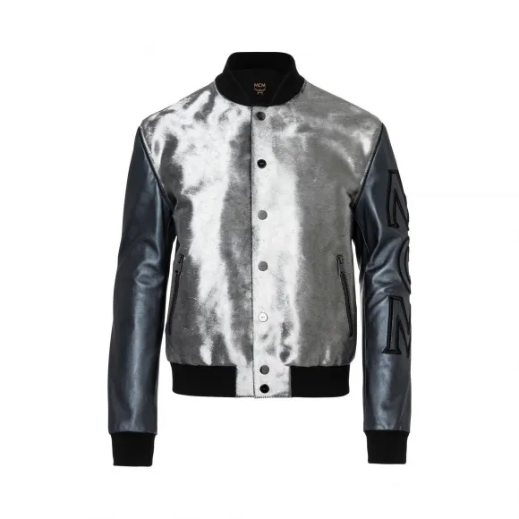 MCM Men's Haircalf Leather Bomber Jacket MHJ9SMM09SV00L-小迈步海淘品牌官网