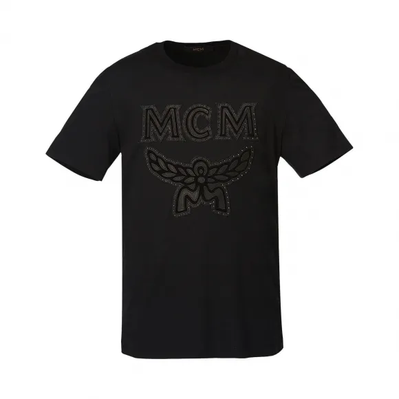 MCM Men's Logo Studded T-Shirt MHT8AMM03BK00L-小迈步海淘品牌官网
