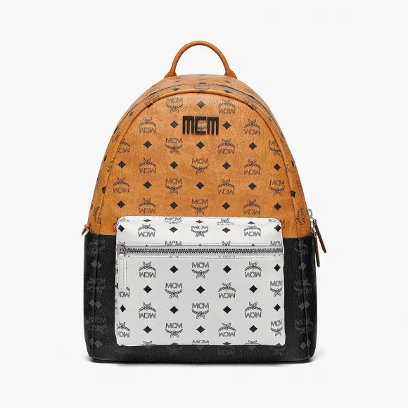 MCM Stark Visetos拼色双肩背包 MMKBSVE02CO001-小迈步海淘品牌官网