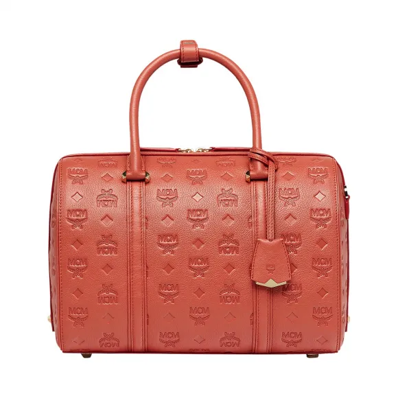 MCM Essential Boston Bag in Monogram Leather MWB8ASE53PW001-小迈步海淘品牌官网