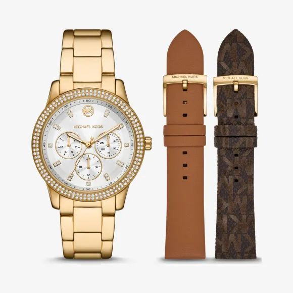 迈克高仕/Michael Kors 超大号 Tibby Pav 金色手表和表带套装 MK6969-0710-小迈步海淘品牌官网