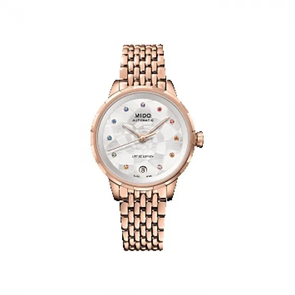 美度/Mido 花淅系列 PVD镀玫瑰金不锈钢 自动机械机芯 M043.207.33.109.00-小迈步海淘品牌官网