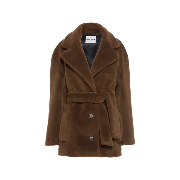缪缪/Miu Miu 单排扣羊驼毛夹克 MH1800-11KT-F0005-小迈步海淘品牌官网
