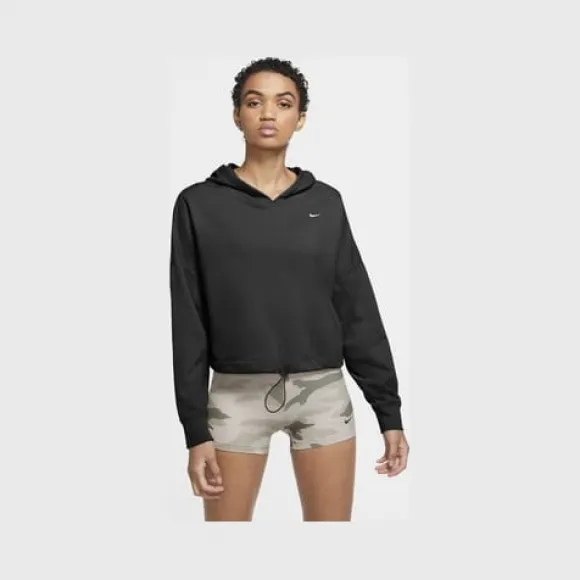 耐克/Nike 黑/白色 女子短款训练连帽衫 CU5052-010-小迈步海淘品牌官网