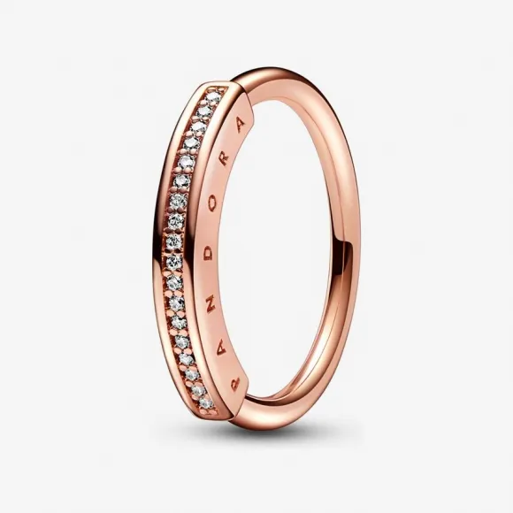 潘多拉/Pandora Pandora Signature系列Pavé密镶经典戒指 182283C01-小迈步海淘品牌官网