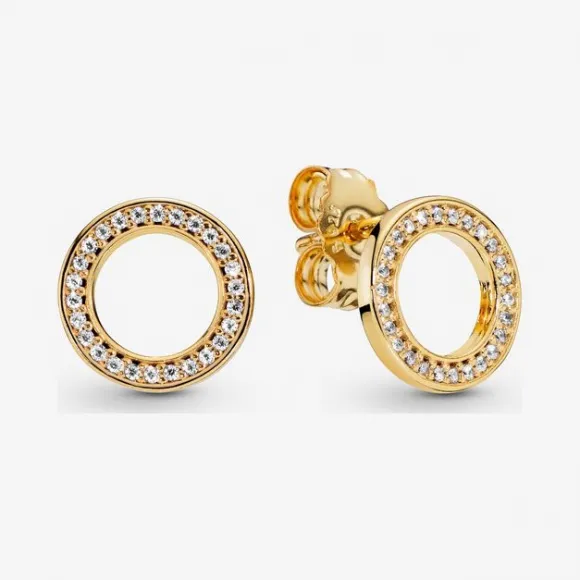 潘多拉/Pandora 波光粼粼的圆瓣耳环 268649C01-小迈步海淘品牌官网