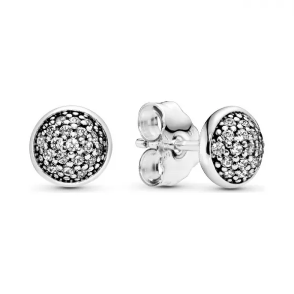 潘多拉/Pandora 闪亮的水滴锆石镶嵌925银耳饰290726CZ-小迈步海淘品牌官网