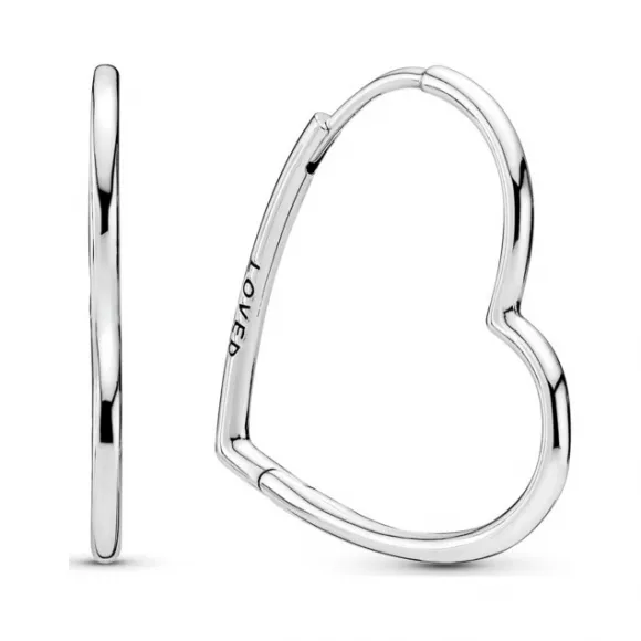 潘多拉/Pandora Asymmetric Hearts of Love Hoop Earrings Small 297822-小迈步海淘品牌官网