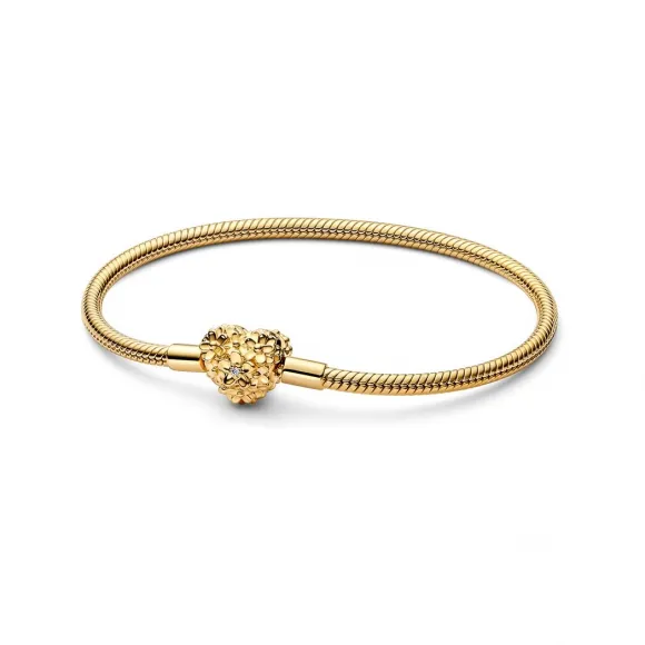 潘多拉/Pandora My Pandora心形雏菊链扣蛇骨链手链 561065C01-小迈步海淘品牌官网