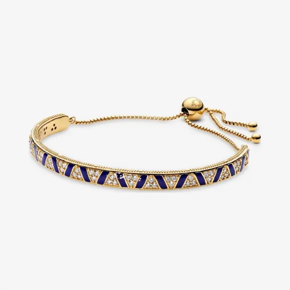 潘多拉/Pandora 异域宝石与条纹滑动手链绳手镯 手镯 Pandora Shine 珐琅 568051CZ-小迈步海淘品牌官网