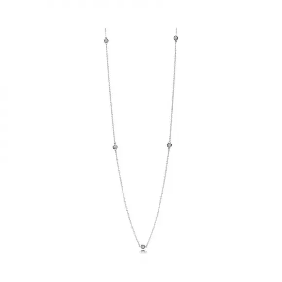 潘多拉/Pandora Dazzling Dainty Droplets Necklace, Clear CZ 590525CZ-小迈步海淘品牌官网