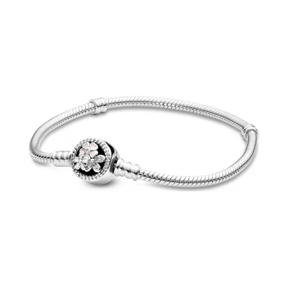 潘多拉/Pandora Moments银手链诗花绽放链扣手链590744CZ-16-小迈步海淘品牌官网