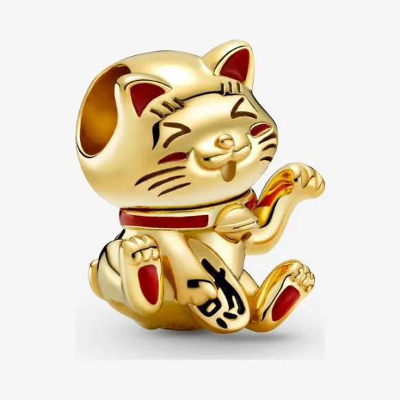 潘多拉/Pandora 可爱招财猫串饰 镀金铜银合金 潘多拉新年限定系列 769271C01-小迈步海淘品牌官网