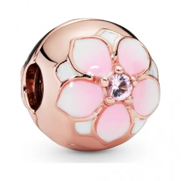 潘多拉/Pandora 玫瑰系列木兰花珐琅固定夹782078NBP-小迈步海淘品牌官网