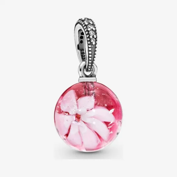 潘多拉/Pandora 漫漫桃花系列琉璃吊饰 吊饰 925银 琉璃 798082CZ-小迈步海淘品牌官网