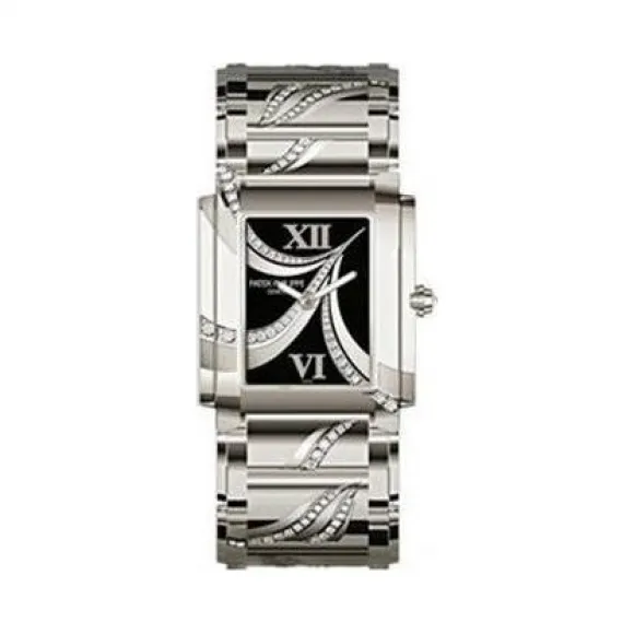 百达翡丽/Patek Philippe TWENTY 4系列 18k白金镶钻 石英机芯 女表 4910-53G-001-小迈步海淘品牌官网